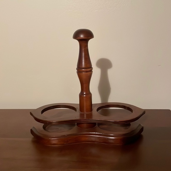 Kitchen | Vintage Wooden Caddy For Oil Vinegar Cruets Salt Pepper ...